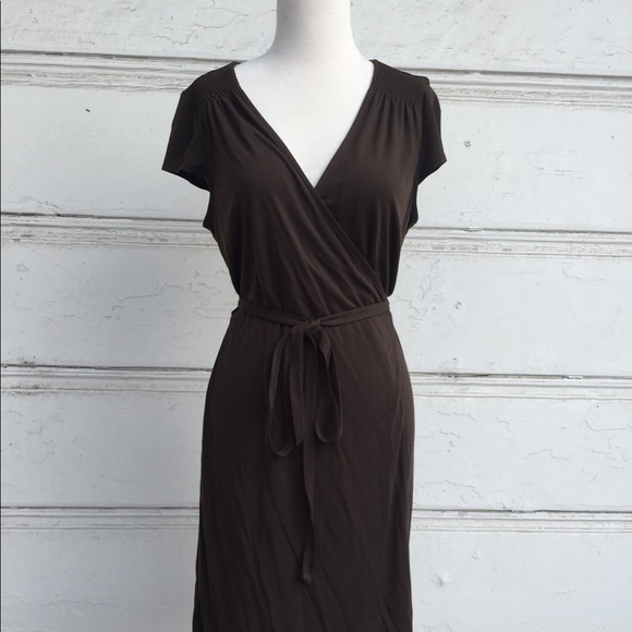 LOFT | Dresses | Dark Brown Loft Wrap Dress P | Poshmark
